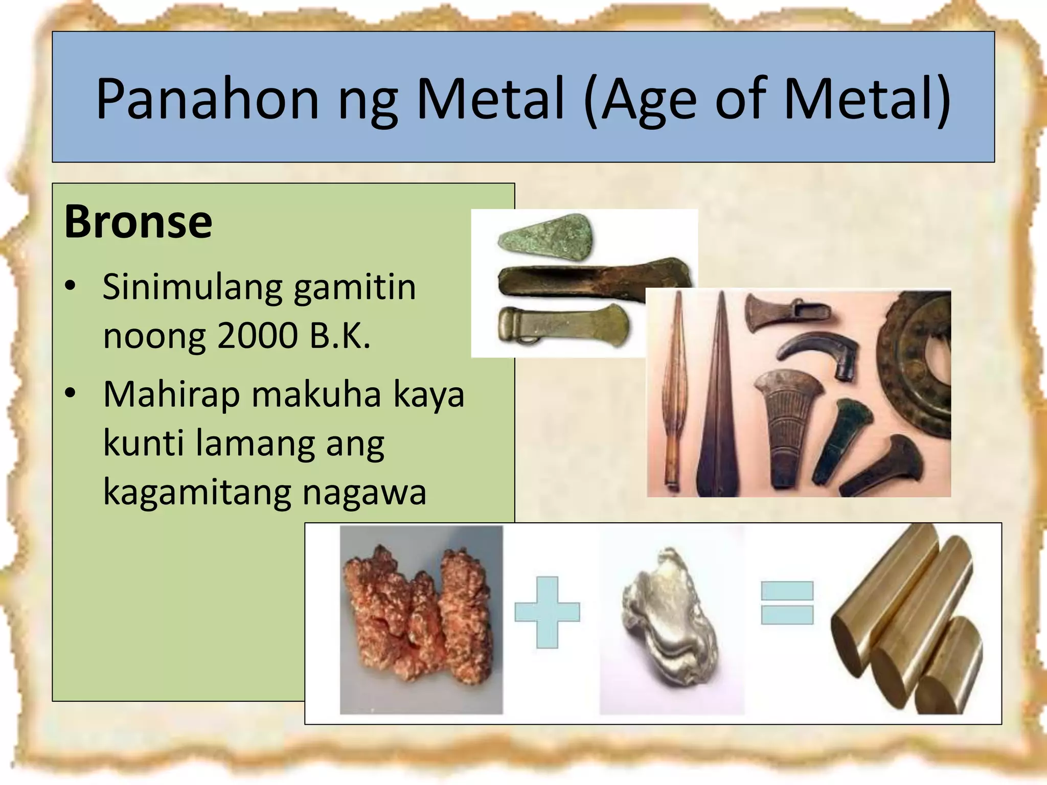 Ed tech 2 panahon ng paleolitiko, neolitiko at metal - | PPTX