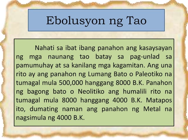 Ed tech 2 panahon ng paleolitiko, neolitiko at metal - | PPTX