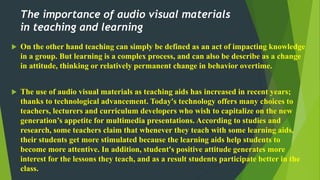Educational Technology Graphic/Audio Visual Materials | PPTX