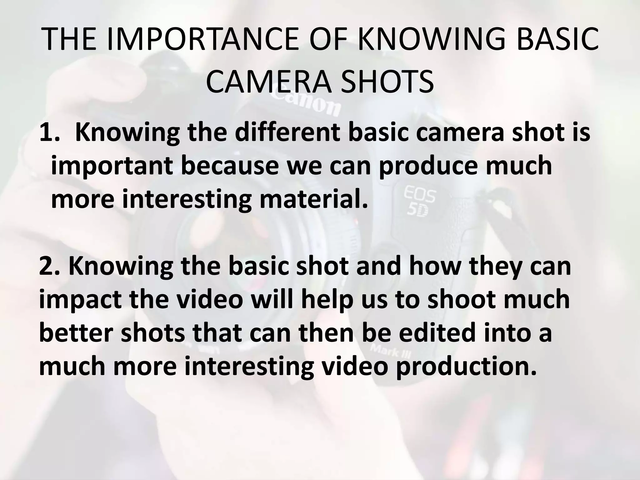 basic camera shots | PPTX