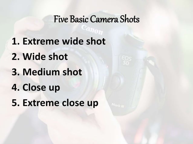 basic camera shots | PPTX | Video Production | Content Production