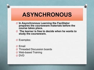 Synchronous and Asynchronous Learning | PPTX
