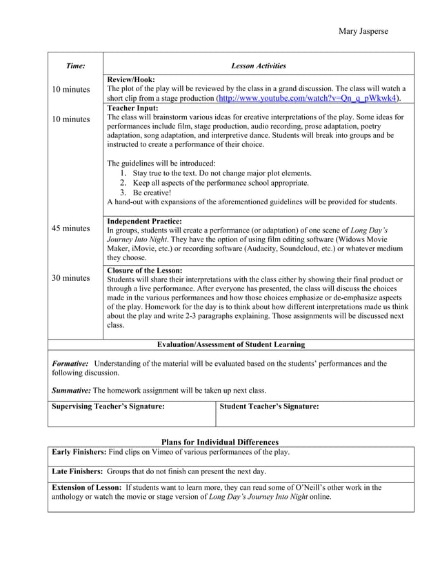 Interpretation Lesson Plan | PDF