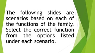 THE MAJOR FUNCTIONS OF THE FAMILY | PPTX