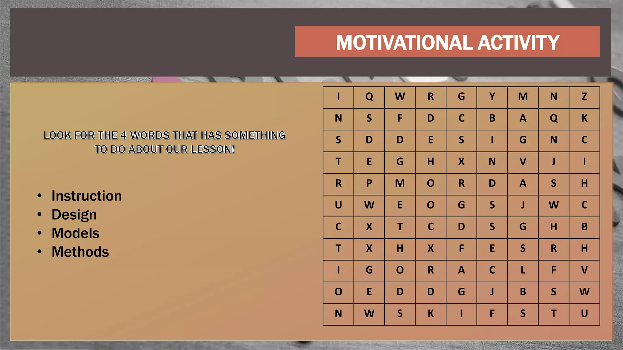 INSTRUCTIONAL DESIGN MODELS AND METHODS | PPTX
