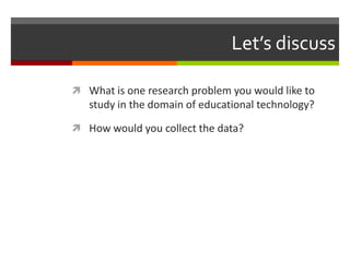 Research trends in educational technology | PPTX