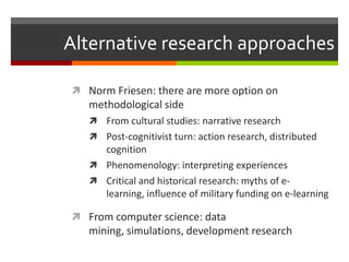 Research trends in educational technology | PPTX