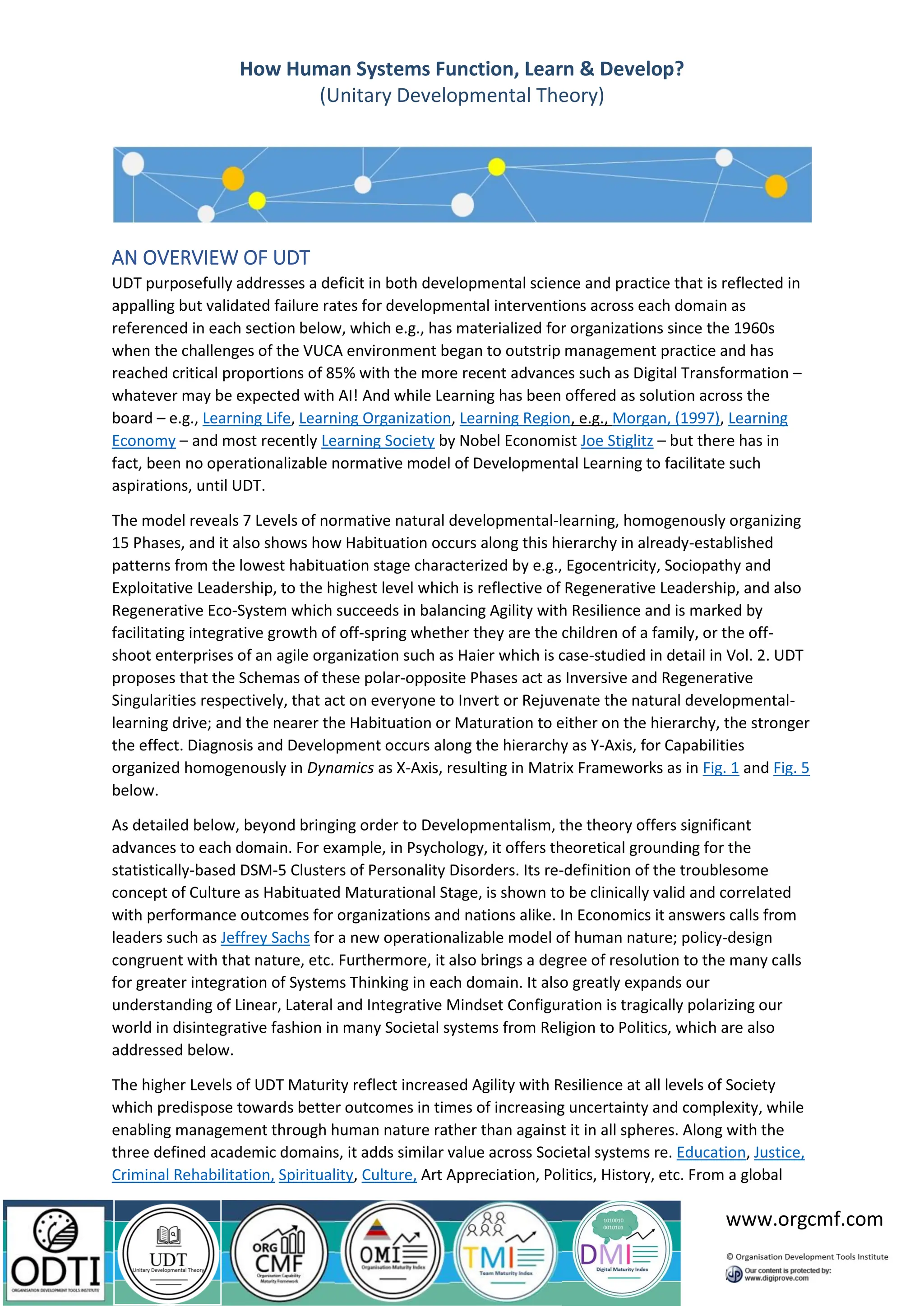 Unitary Developmental Theory Elaborated for all human systems | PDF