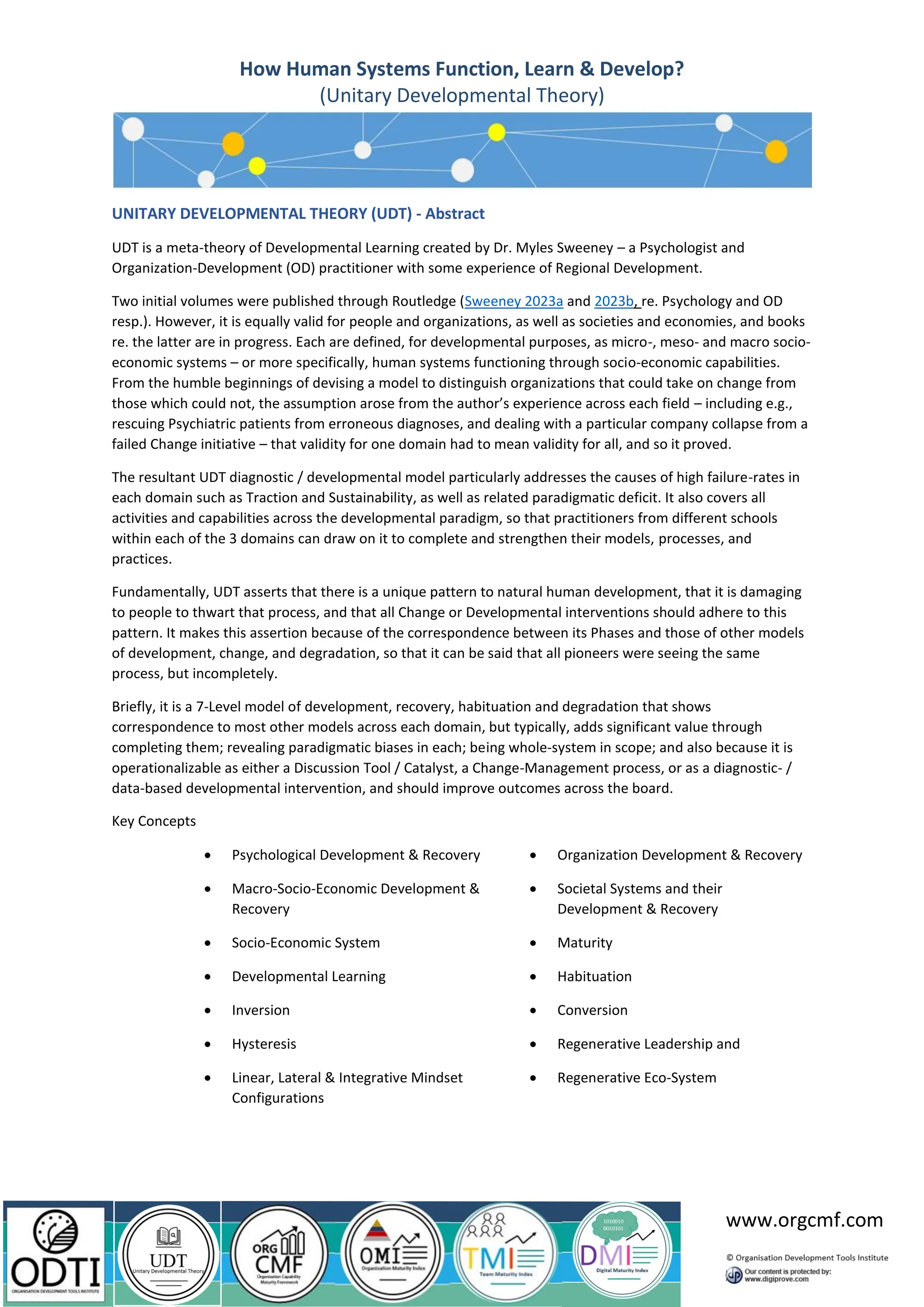 Unitary Developmental Theory Elaborated for all human systems | PDF