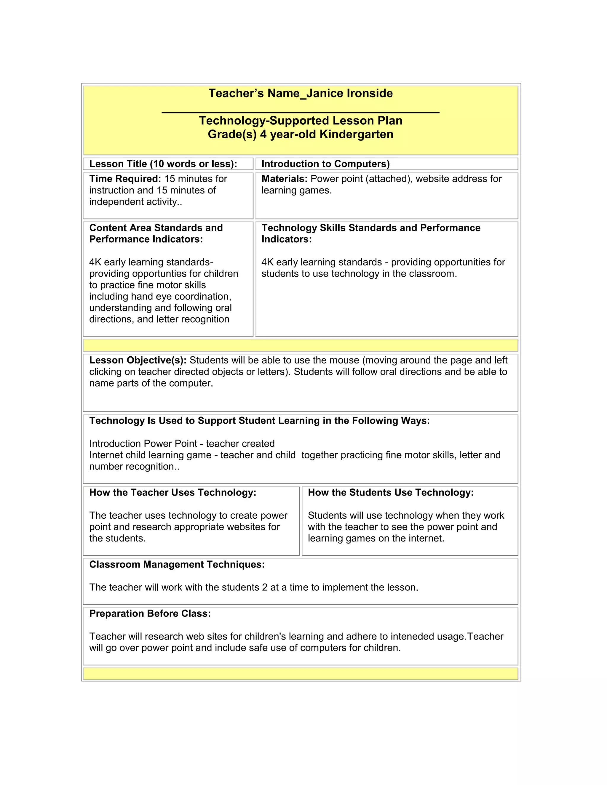 Edte lesson plan assignment | DOCX