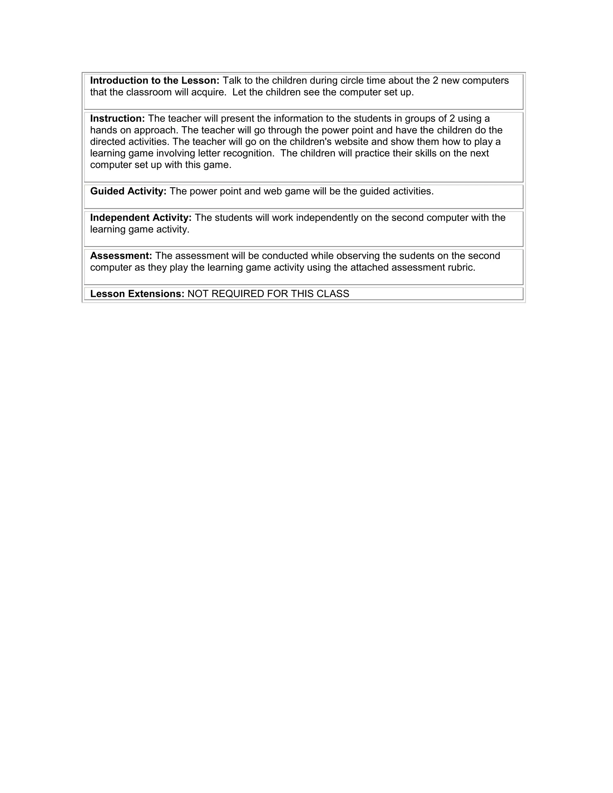 Edte lesson plan assignment | DOCX