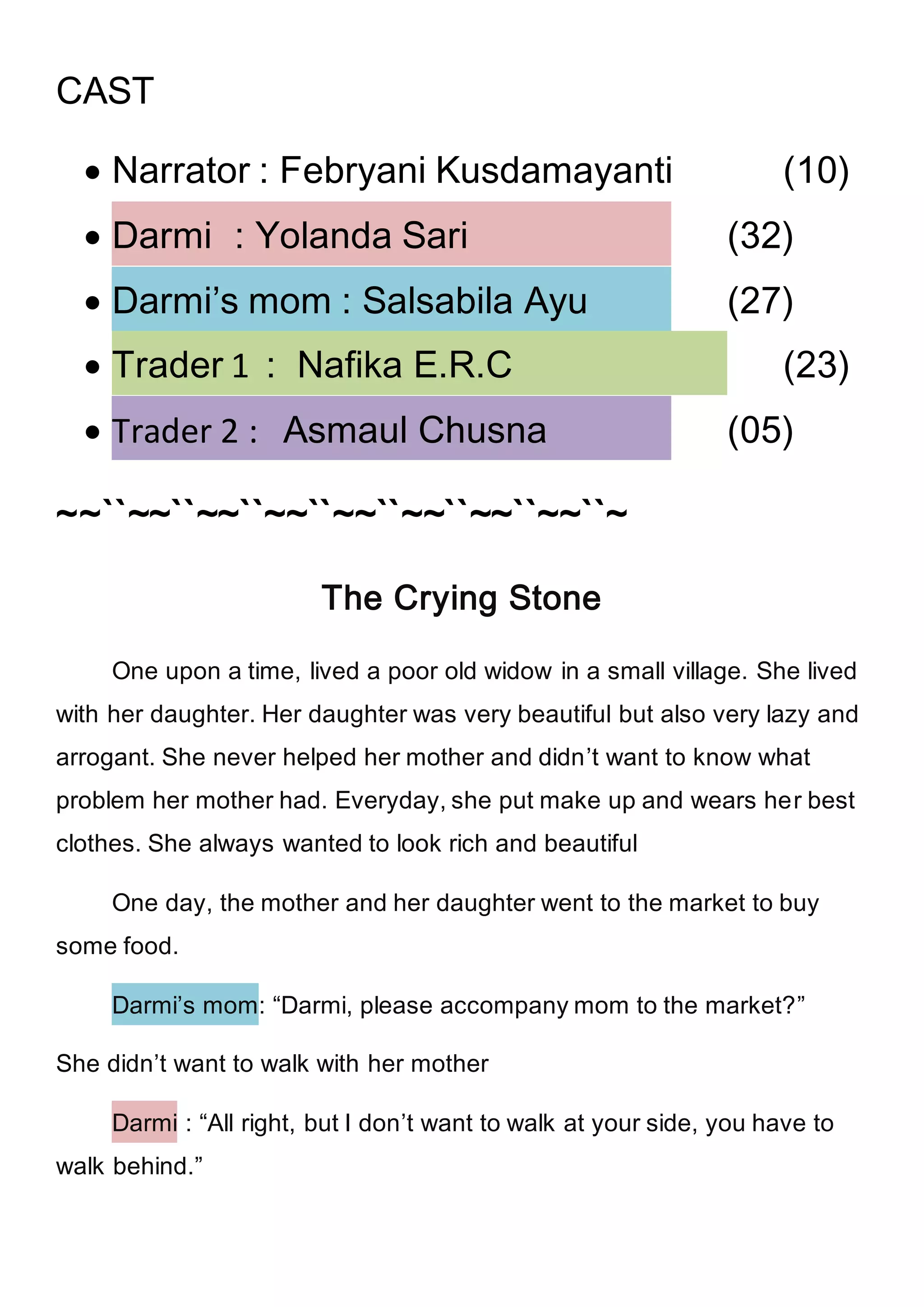 The Crying Stone (Narrative text) | DOCX