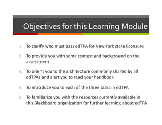 EdTPA Online Module 1. General Information | PDF