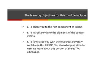 edTPA Online Module 4. Context for Learning | PPT