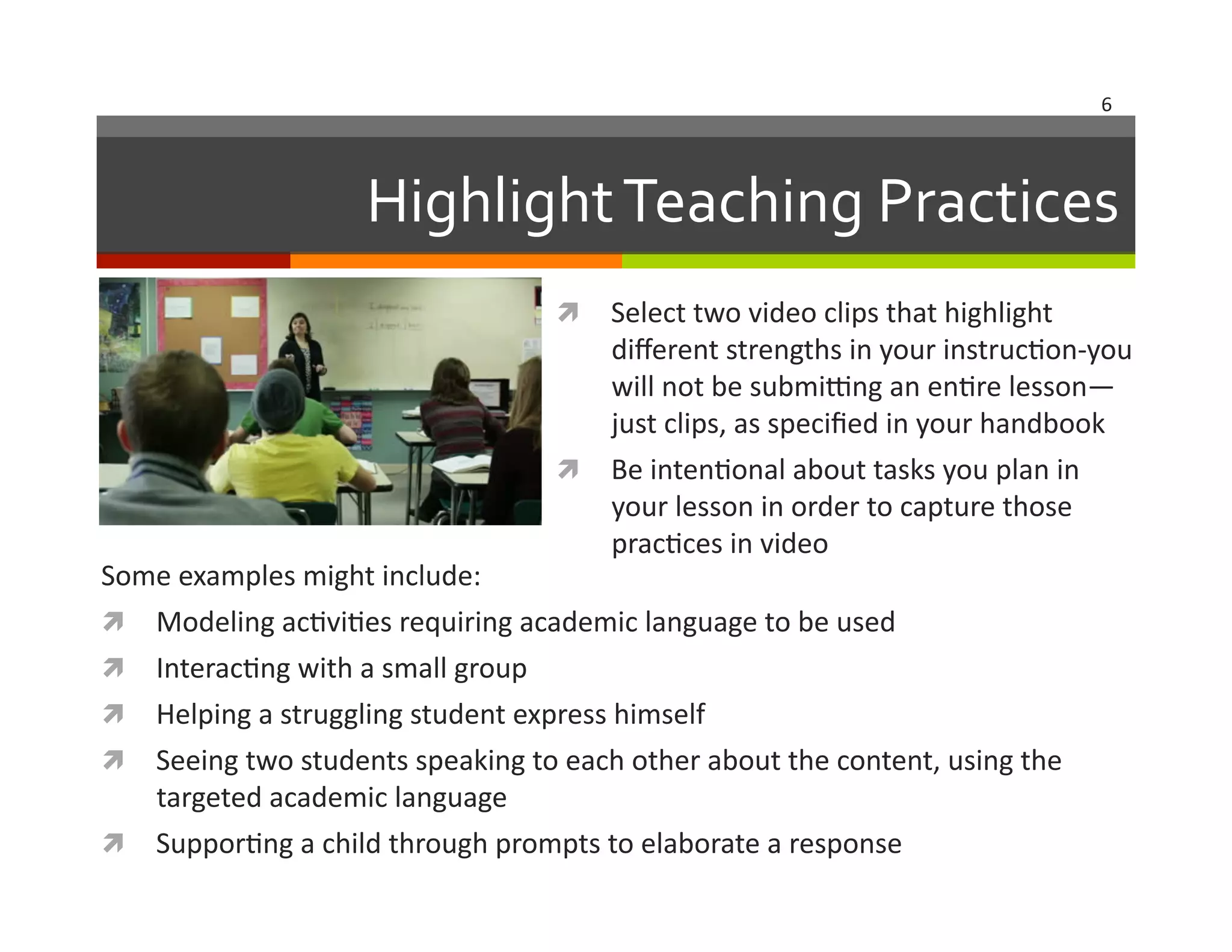 edTPA Online Session 7: Preparing Video Clips of Teaching | PDF