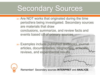 Primary v. Secondary Sources | PPTX