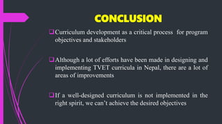 TVET Curriculum: Development and Implementation of Curriculum in Nepal ...
