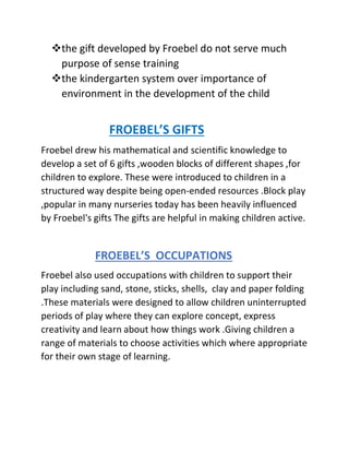 Edu 01 arya. s 24 (1) Froebel | PDF