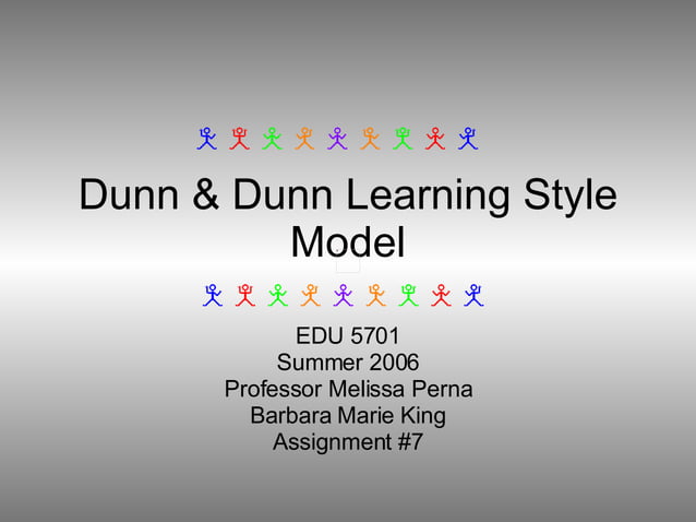 Edu 5701 7 Dunn & Dunn Learning Styles Model[1] | PPT