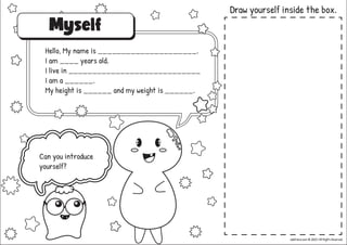 Children’s Art Colouring Pages – About Myself | PPT