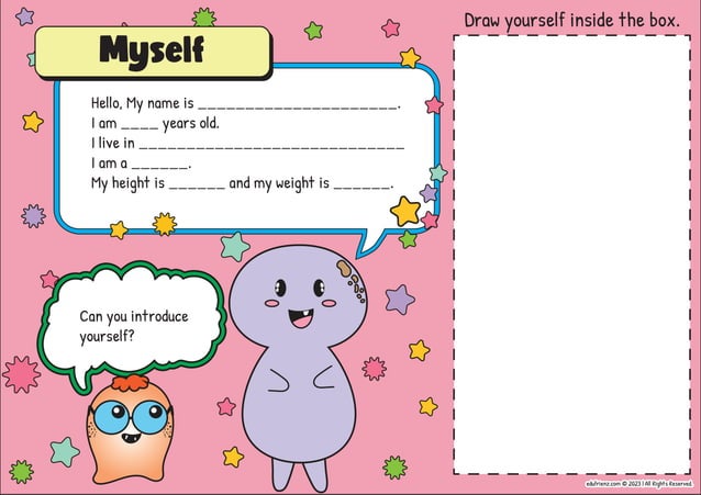 Children’s Art Colouring Pages – About Myself | PPT