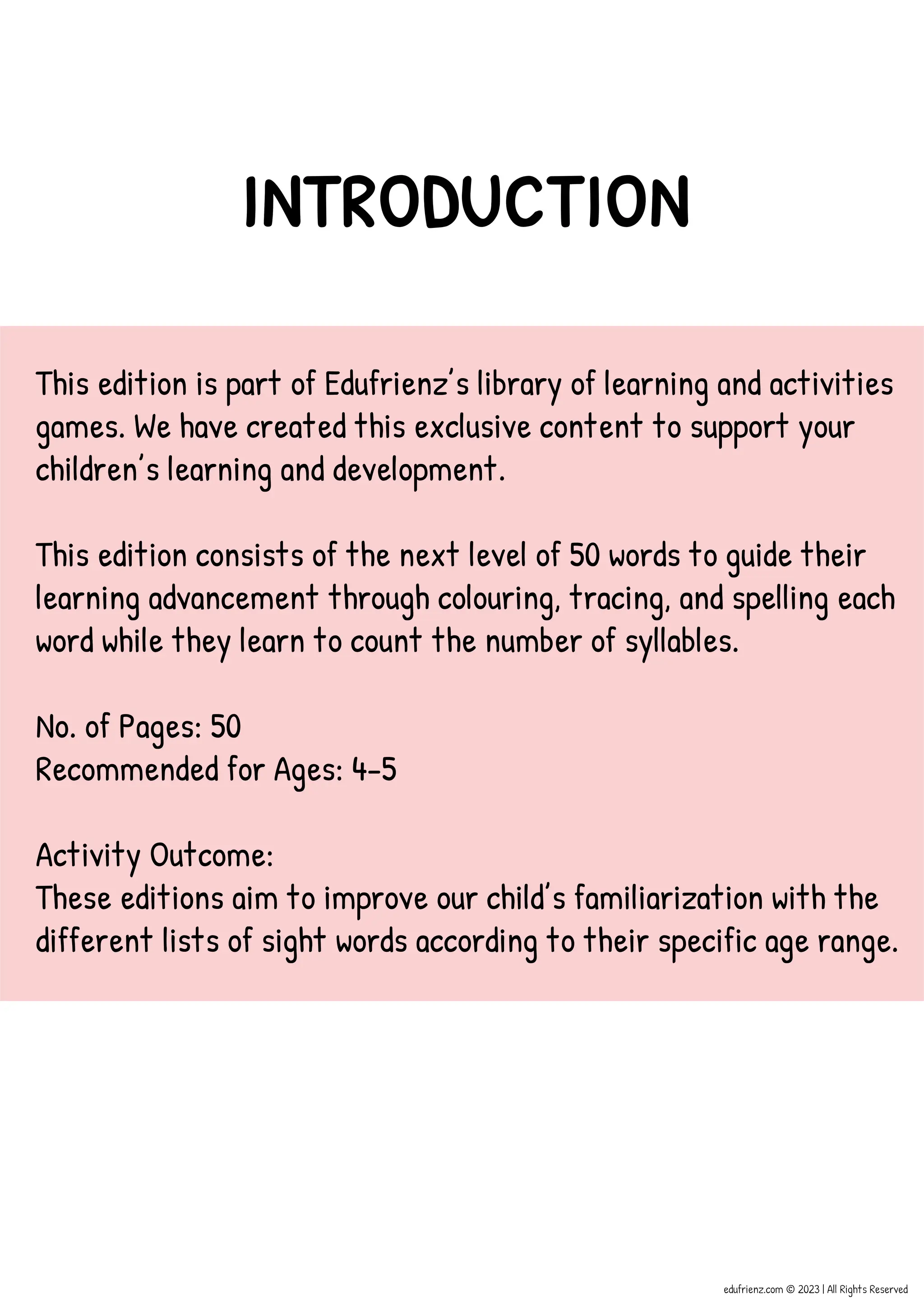 Let’s Learn Sight Words (Level 2) – Digital Printable | PDF