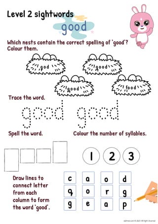 Let’s Learn Sight Words (Level 2) – Digital Printable | PDF