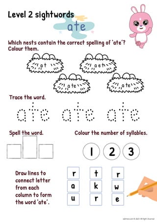 Let’s Learn Sight Words (Level 2) – Digital Printable | PDF