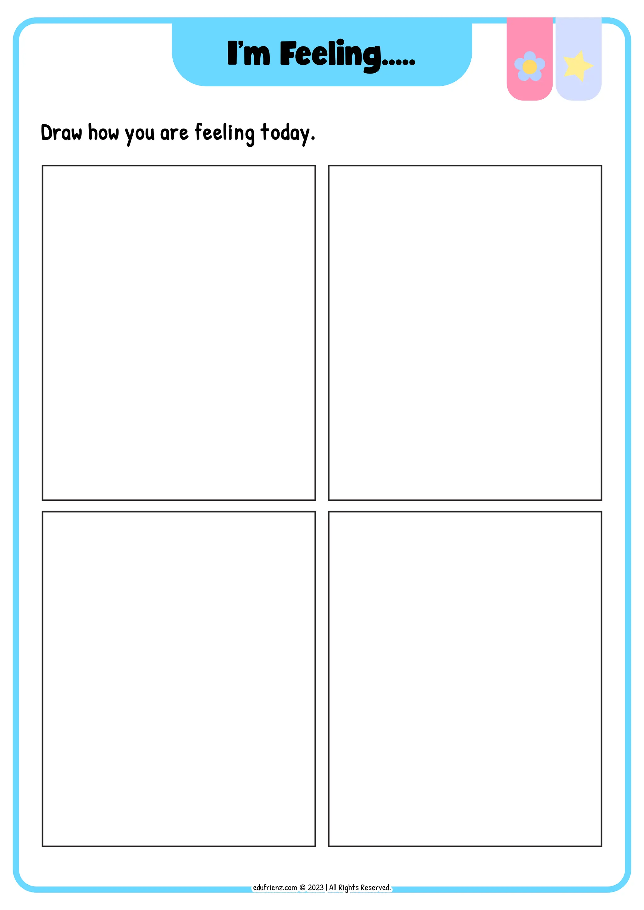 Draw My Feelings - Digital Printable for Children | PDF