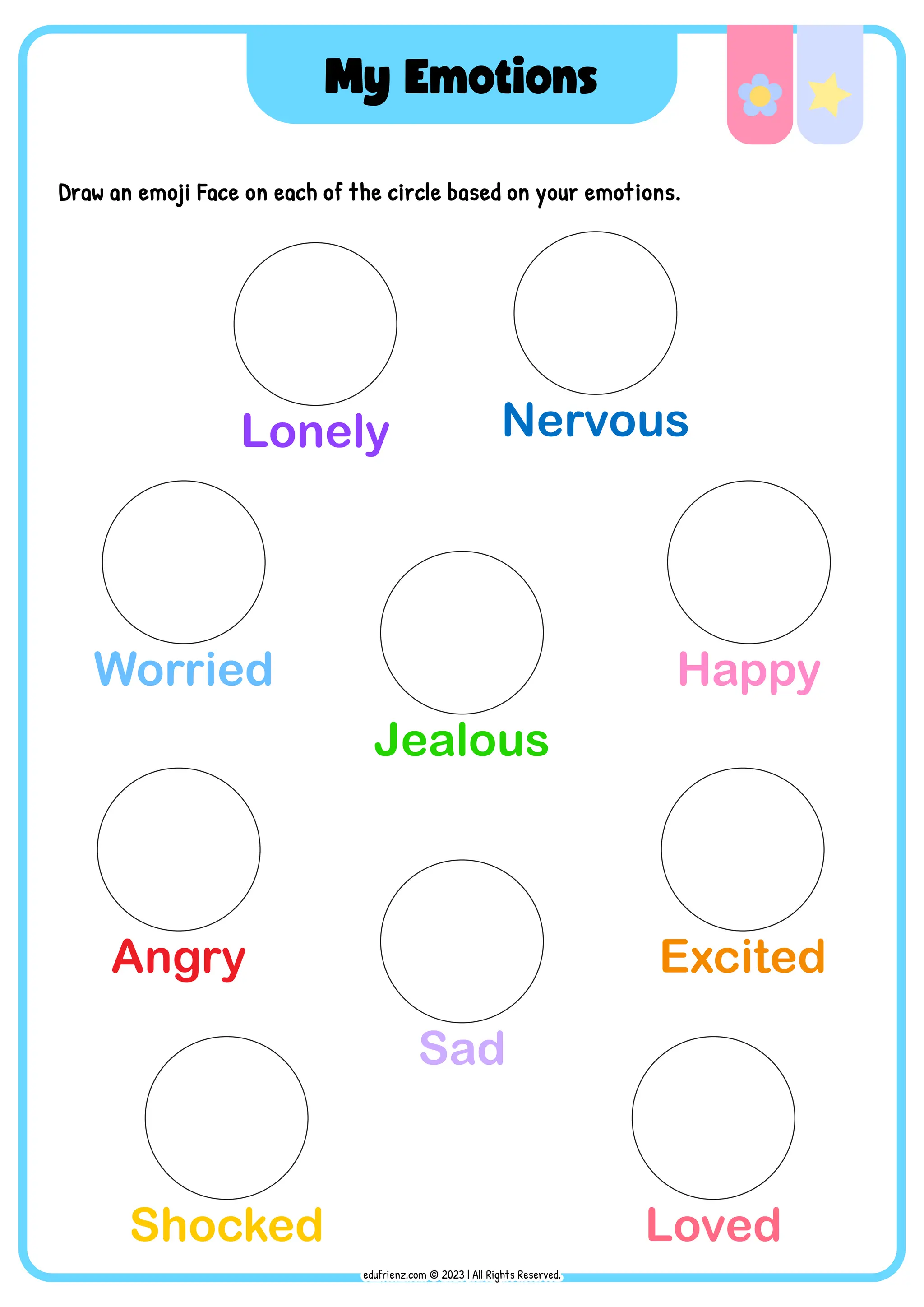 Draw My Feelings - Digital Printable for Children | PDF