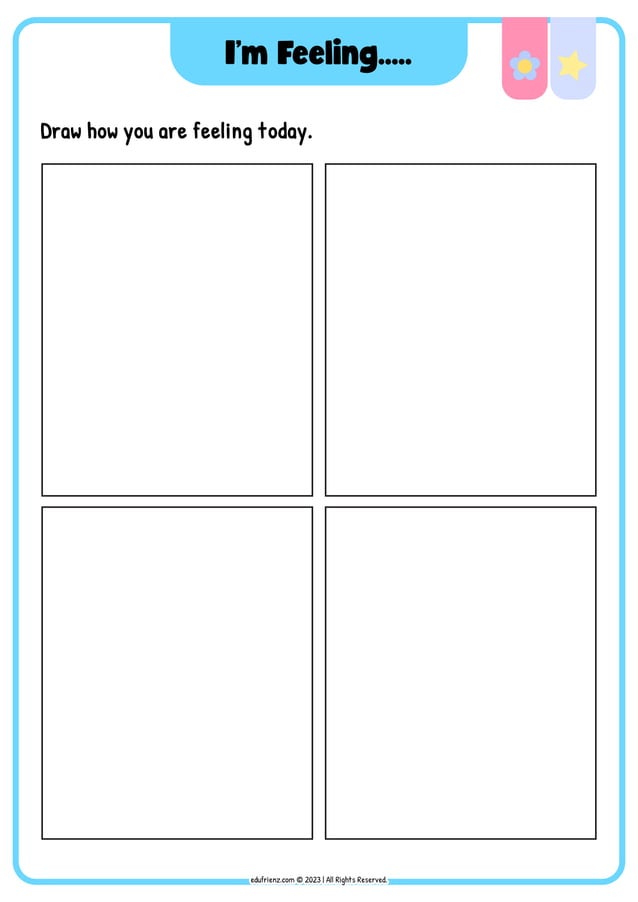 Draw My Feelings - Digital Printable for Children | PDF