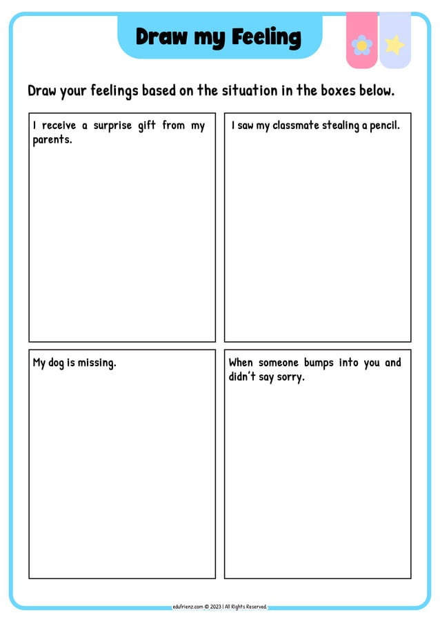 Draw My Feelings - Digital Printable for Children | PDF