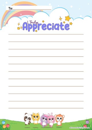 SEL Stationery’s Gratitude Series – Printable Themed Letter | PDF