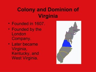 The 13 Original Colonies | PPT