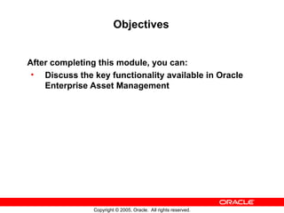 Slide show on capabilities of Oracle EAM.ppt
