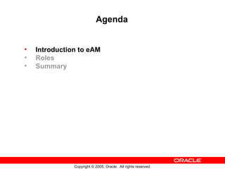 Slide show on capabilities of Oracle EAM.ppt
