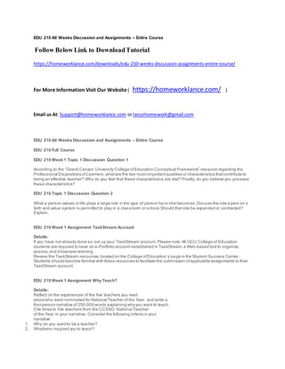 Edu 210 all weeks discussion and assignments – entire course | DOCX