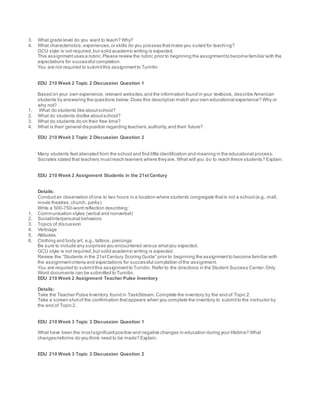 Edu 210 all weeks discussion and assignments – entire course | DOCX