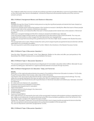 Edu 210 all weeks discussion and assignments – entire course | DOCX