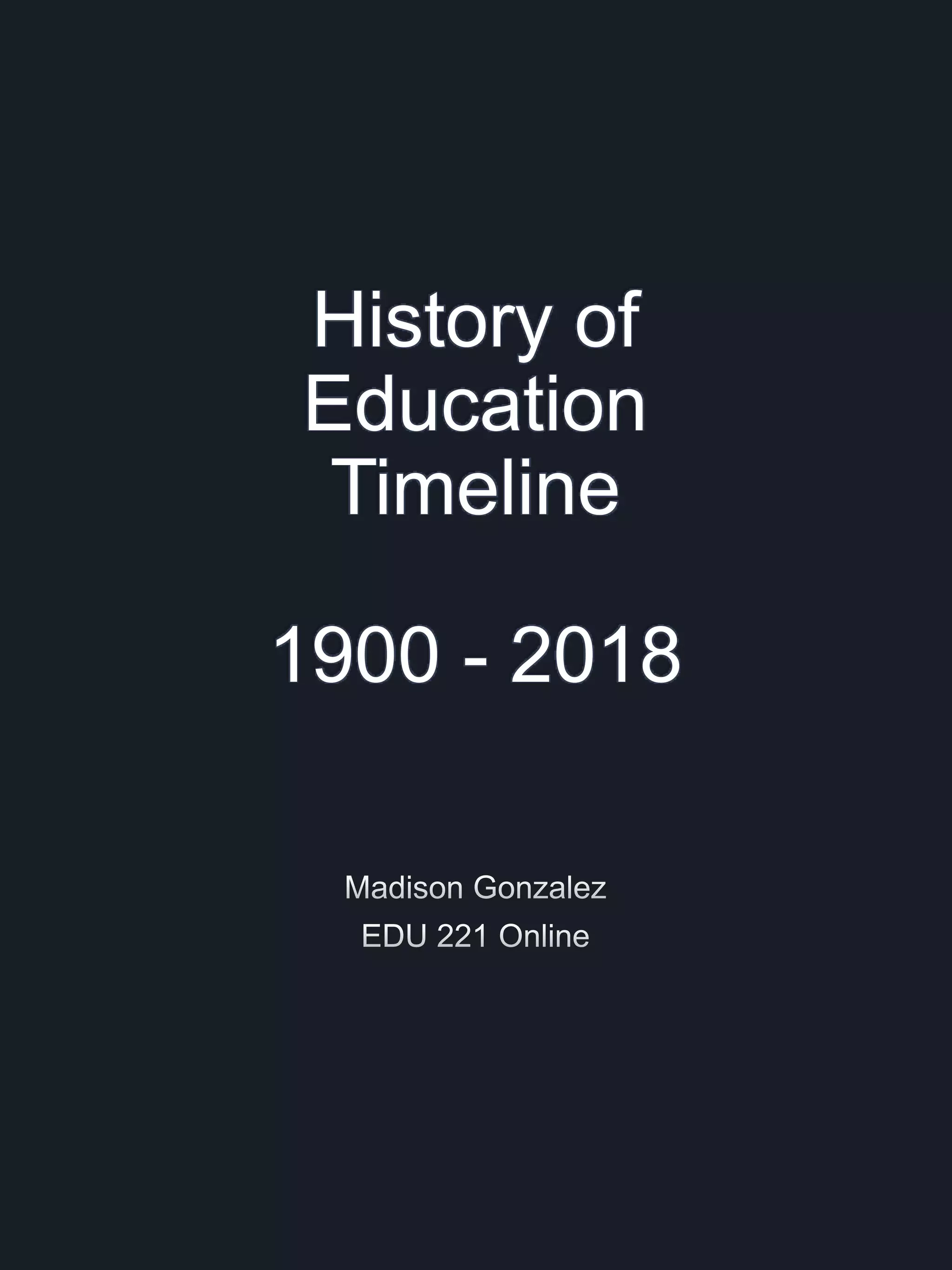 History of Education Timeline | PPTX