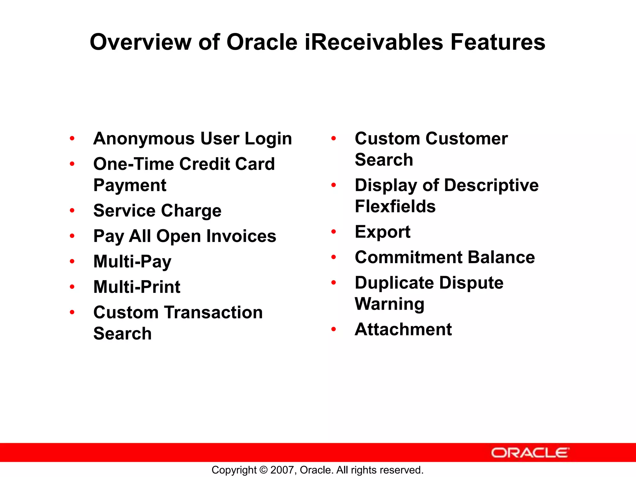 Oracle Receivables | PPT