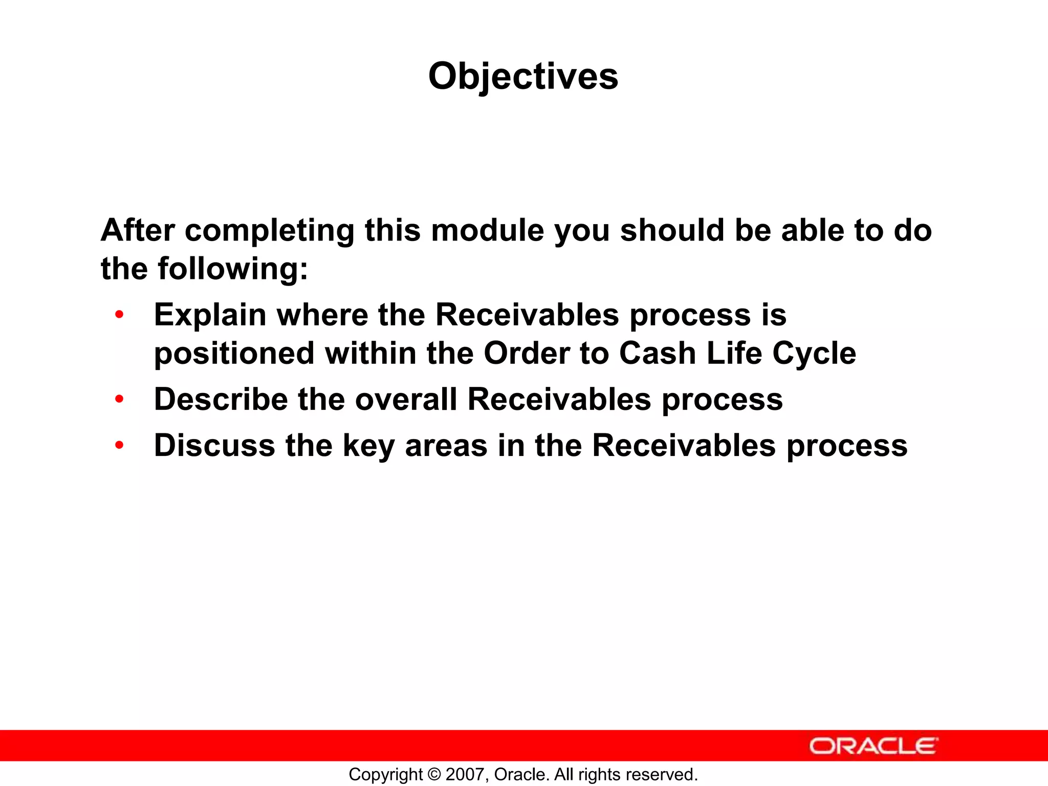 Oracle Receivables | PPT