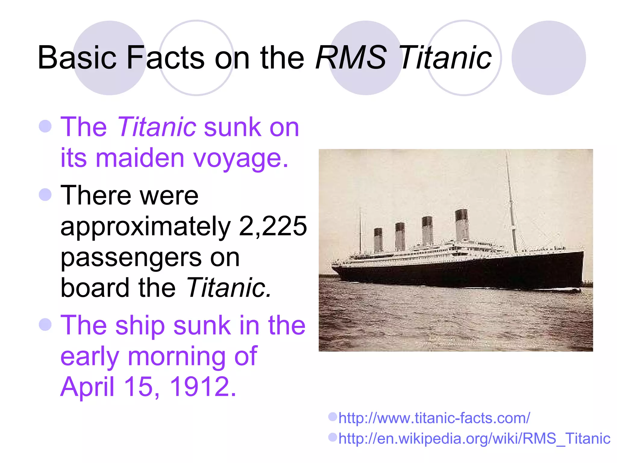 The Titanic | PPT | Cruises | Travel Type