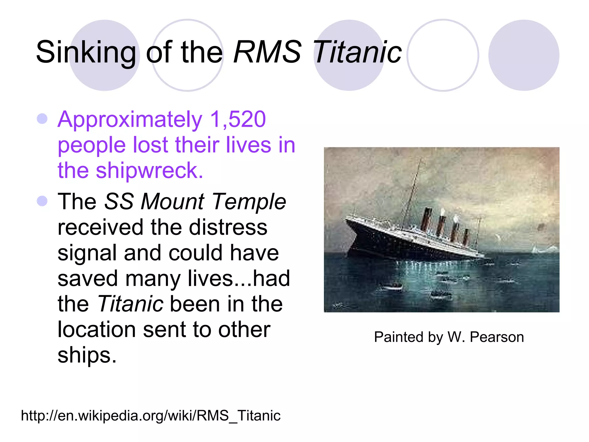 The Titanic | PPT | Cruises | Travel Type