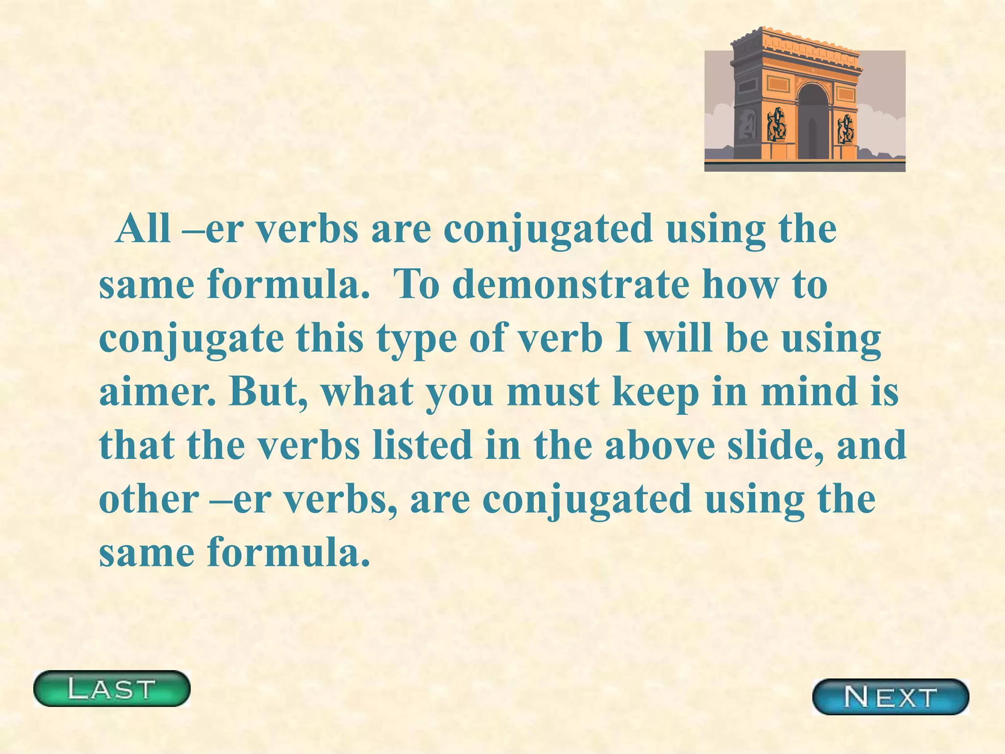 Conjugating -er verbs in french | PPTX