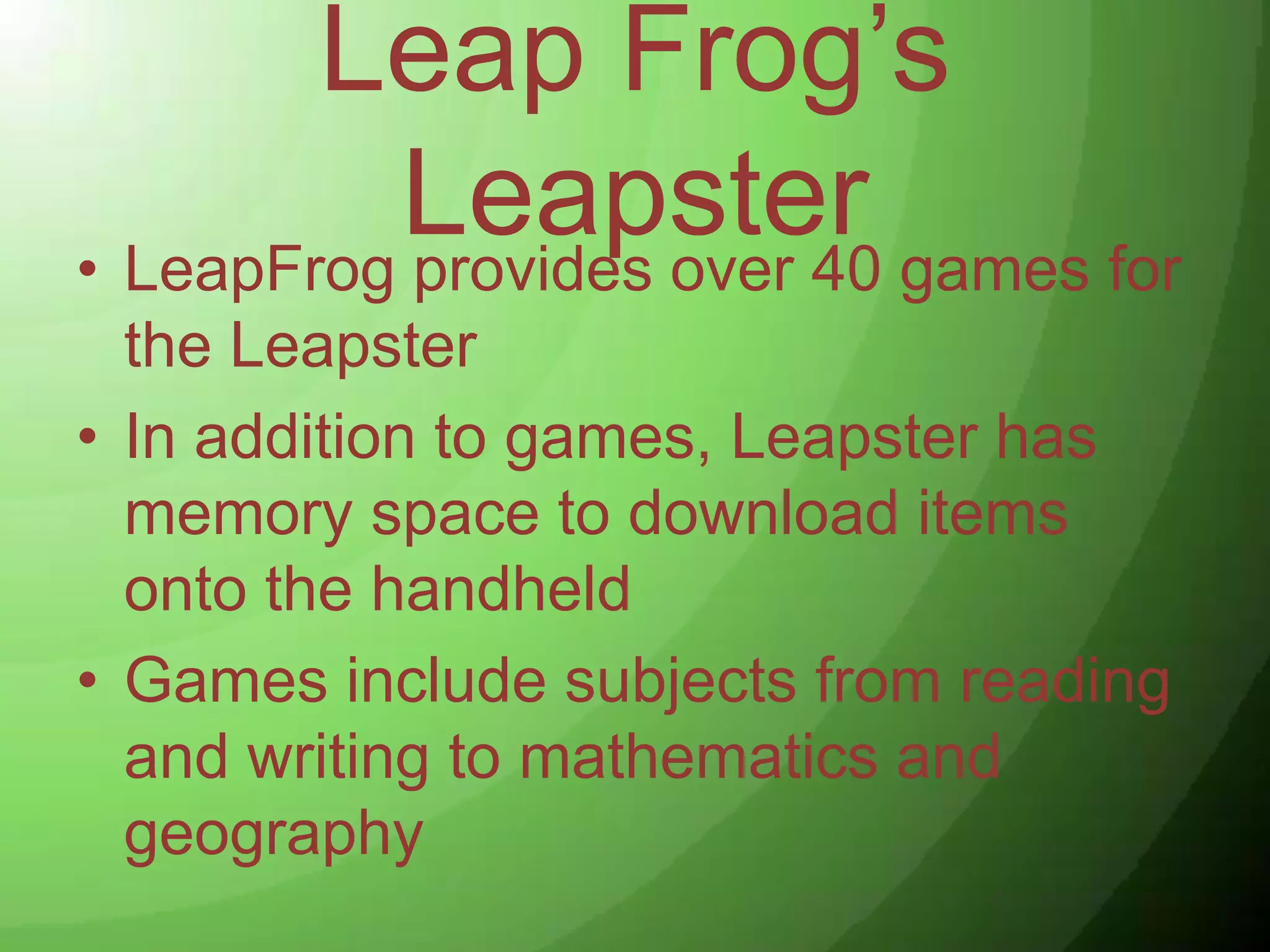 Leap Frog Presentation | PPTX