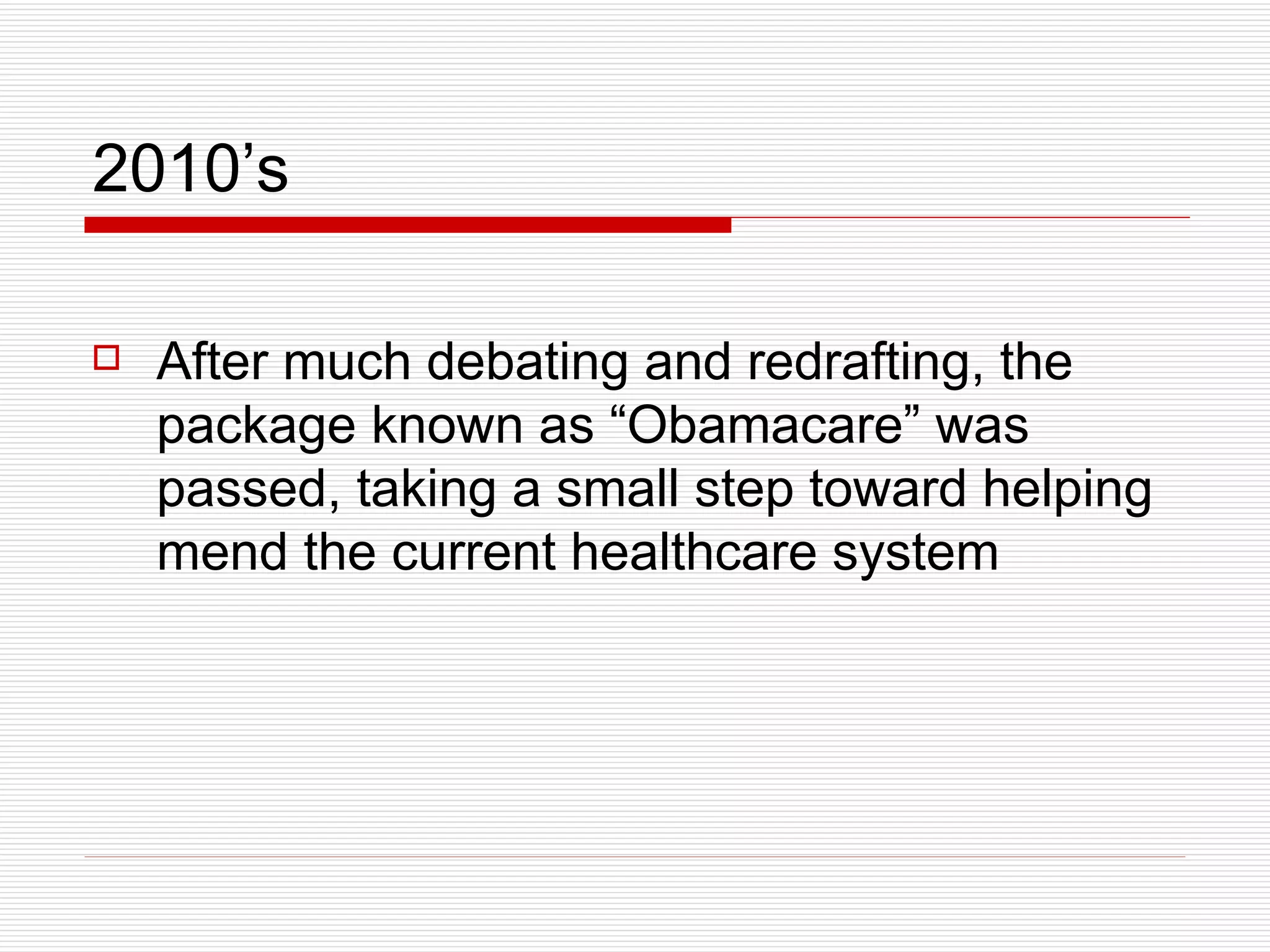 The History of Healthcare in the U.S. | PPT