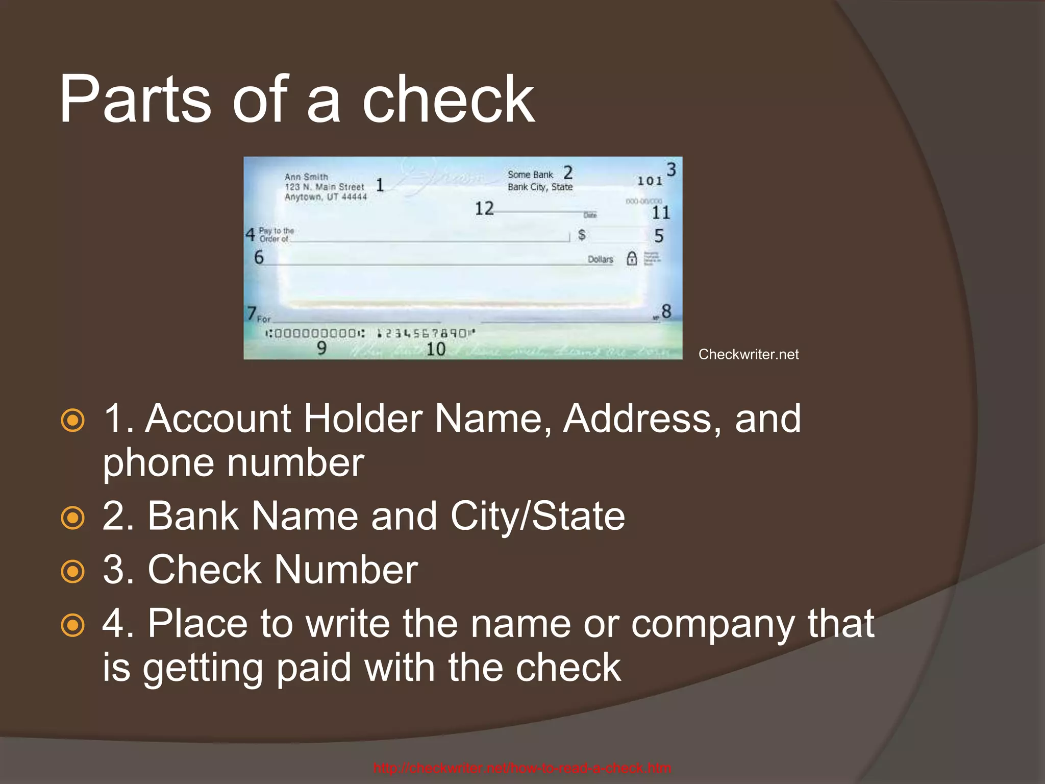 Edu 290 Power Point I Learning How To Write A Check | PPTX