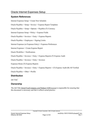 iExpenses Setup | DOC