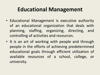 EDUCATIONAL MANAGEMENT AND ADMINISTRATION | PPTX